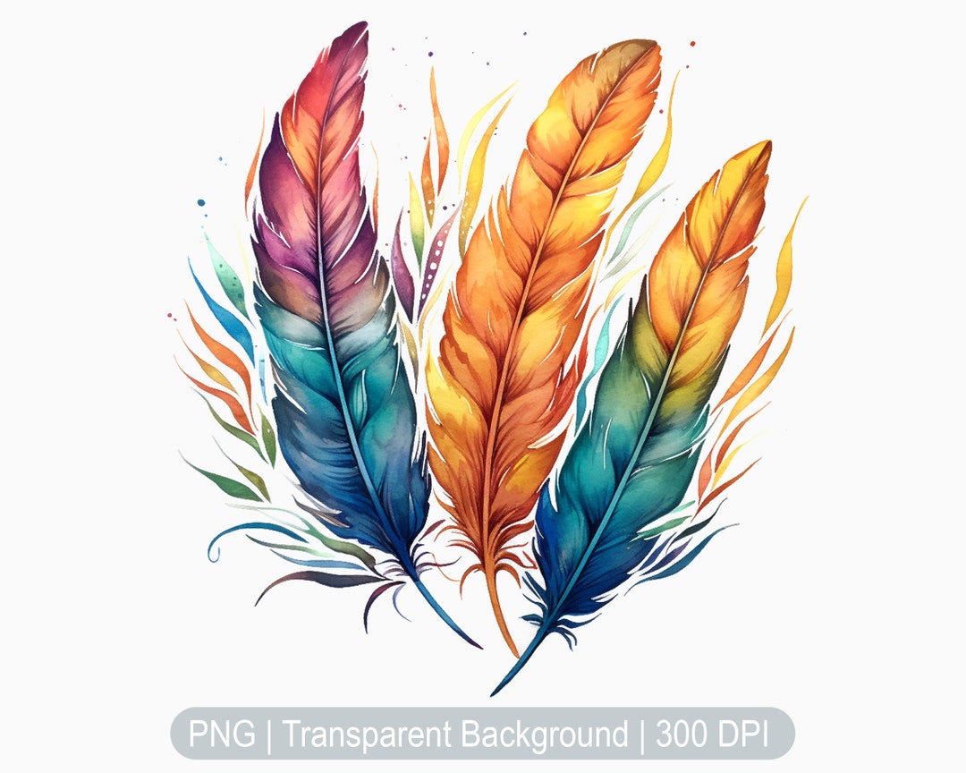 Feathers Clipart, Watercolor Abstract Feathers Clipart, Feather Png ...