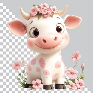 Pink Farm Clipart, Farm Animals, Cute Cow Png, Pink Barn, Piglet ...
