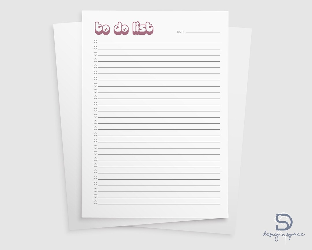 Printable to Do List, Simple Tasks List Template, Productivity Planner ...