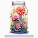 Floral Jar Watercolor Clipart Bundle, Jar With Flowers Png, Spring ...