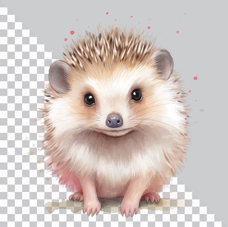 Watercolor Hedgehog Clipart, Cute Hedgehog Png, Hedgehog Clipart ...