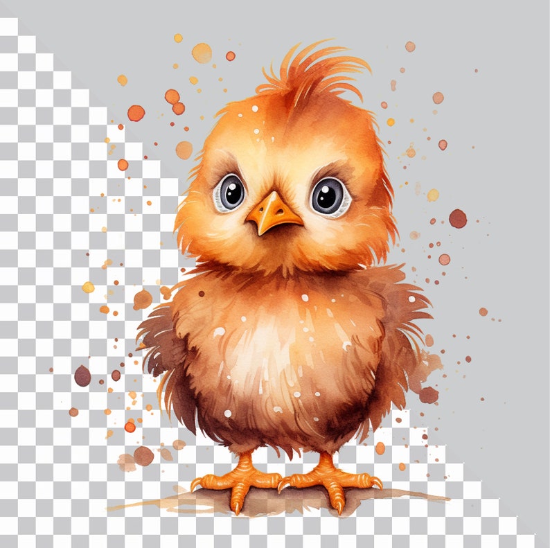 Baby Chick Clipart, Watercolor Cute Baby Chicken Clipart, Chicken Png ...