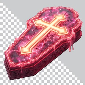 Pink Coffins Clipart, Halloween Png, Casket Png, Printable Sublimation ...