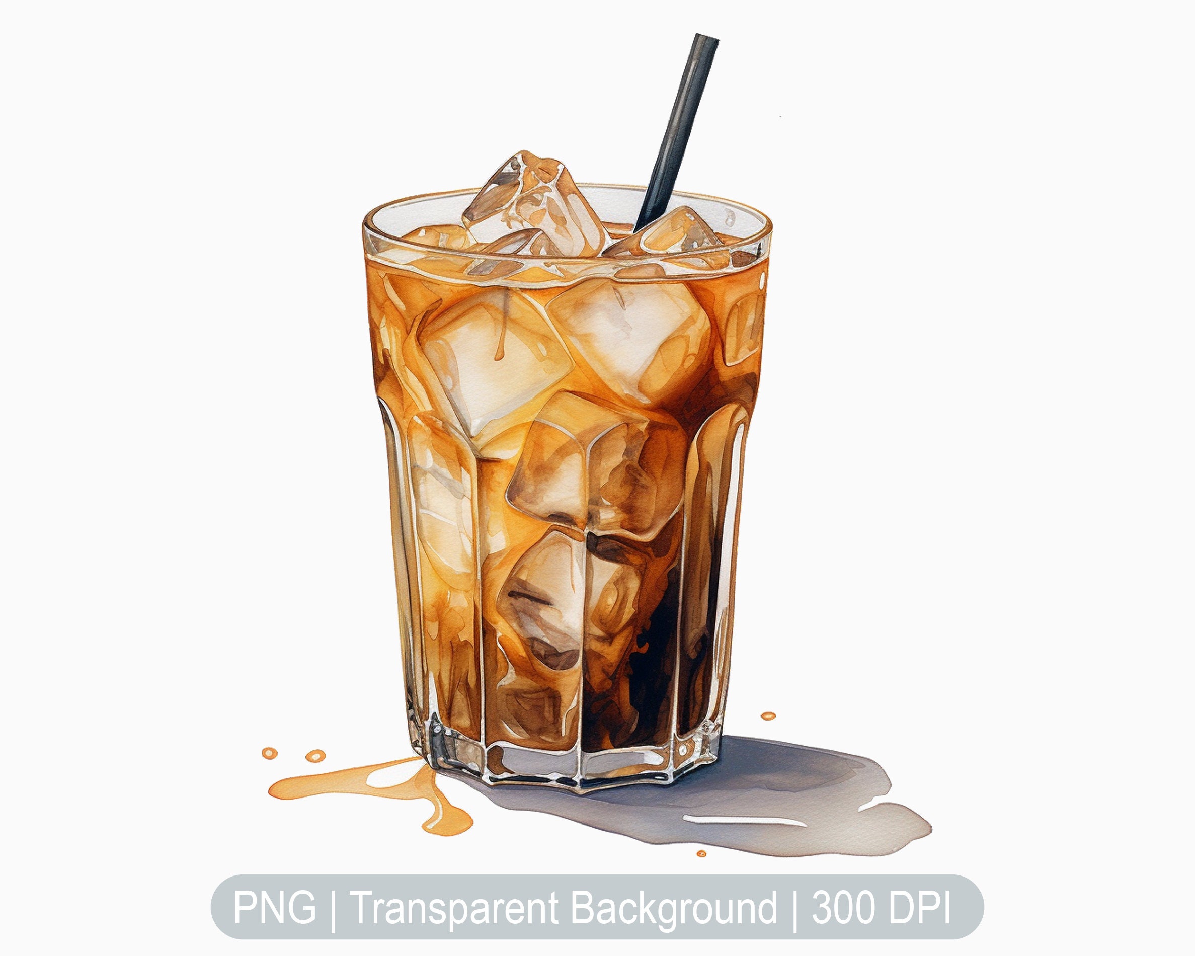 Watercolor Iced Coffee Clipart, Coffee Drinks Clipart, Coffee Beans ...