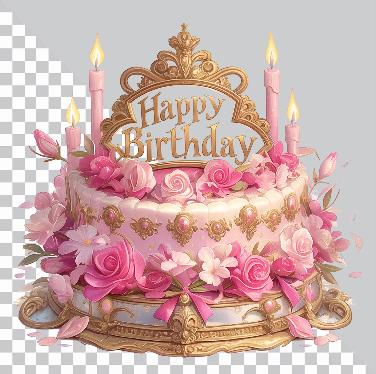 Pink Birthday Clipart, Balloon Numbers, Printable Sublimation Graphic ...
