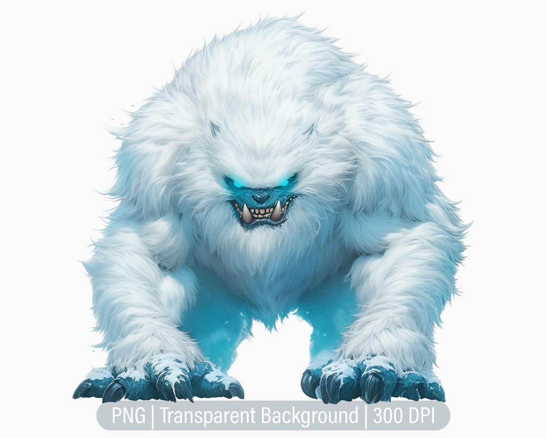 Snow Yeti Monster Clipart, Monster PNG, Mythical Creature Junk Journal ...
