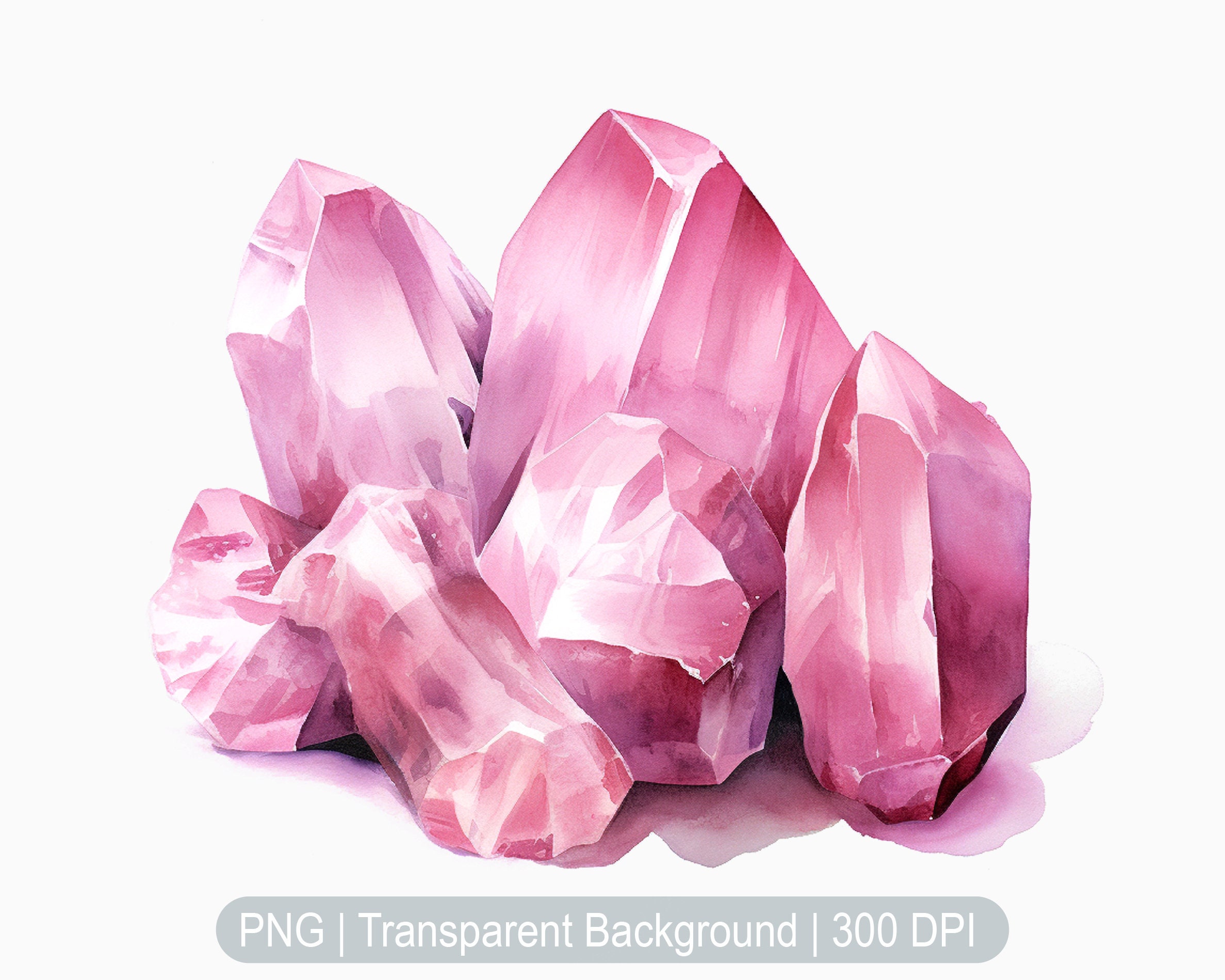 Pink Crystals Clipart, Pink Fairy Crystals, Magical Crystal Clipart ...