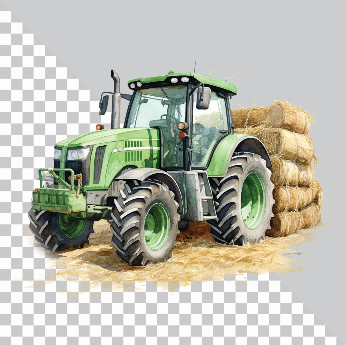 Watercolor Tractor Clipart, Farm Tractor Png, Farm Clipart, Sublimation ...