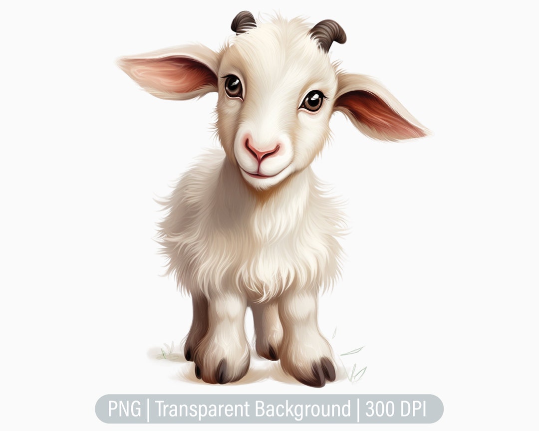 Baby Goat Clipart, Cute Goat PNG Clipart, Farm Animal Nursery, Junk ...