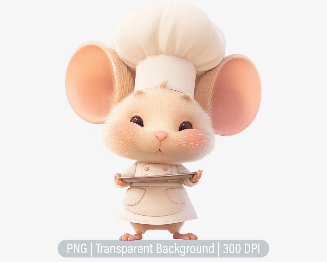 Mouse Chef Clipart, Cute Cooking Mouse PNG, Junk Journals, Scrapbooking ...