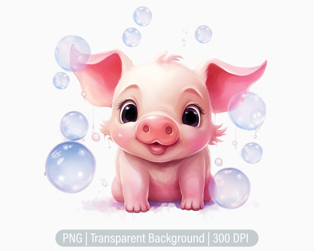 Cute Piglet Clipart, Baby Pig Png, Bubbles, Pig, Farm Pig, Junk ...
