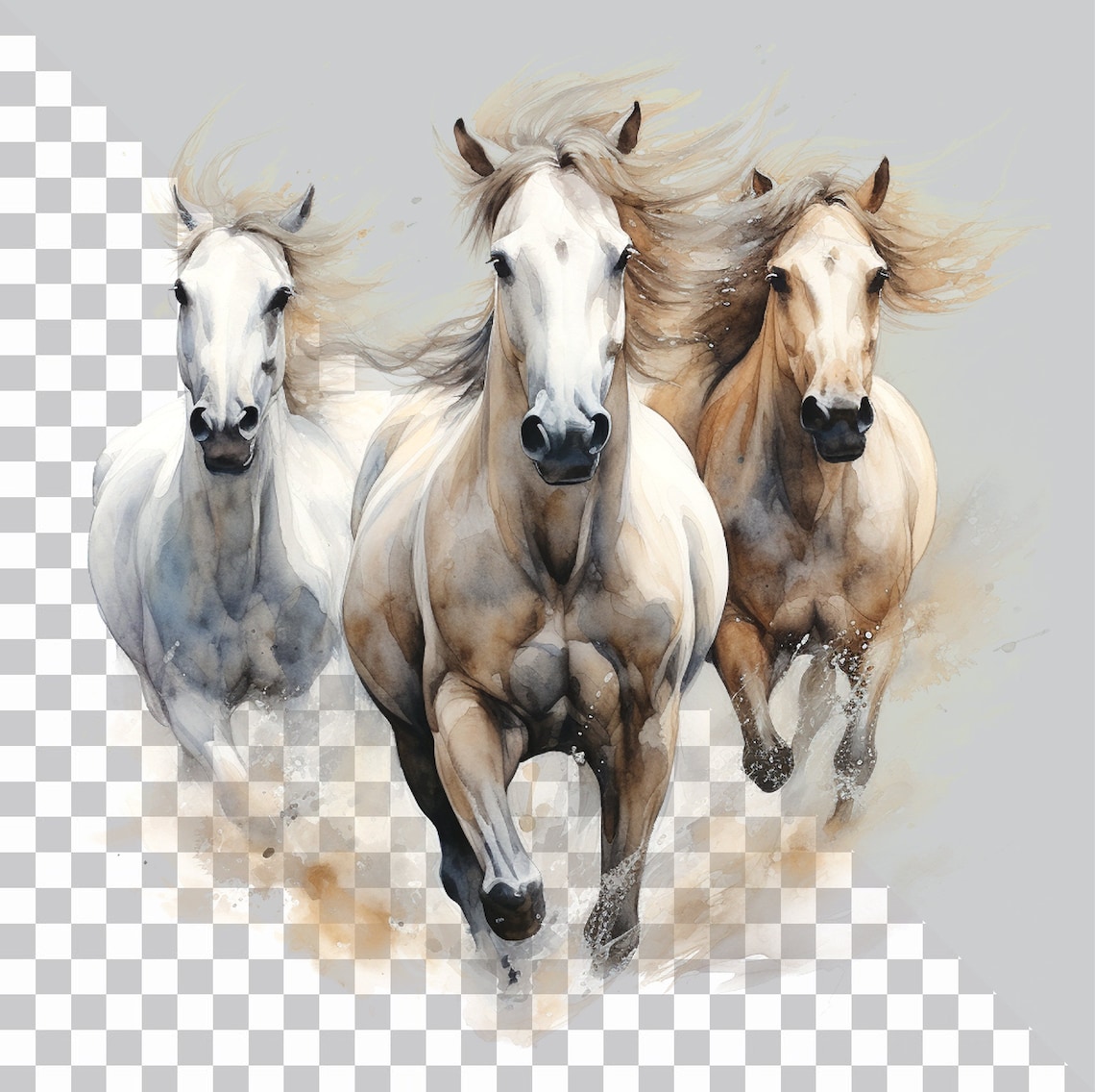 Horse Clipart PNG, Watercolor Horse Png, Running Horse, Western Horse ...