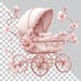 Pink Stroller Clipart, Flower Pram PNG, Nursery PNG, Junk Journals ...