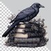 Raven Clipart, Gothic Raven PNG, Dark Fantasy, Witch Clipart, Junk ...