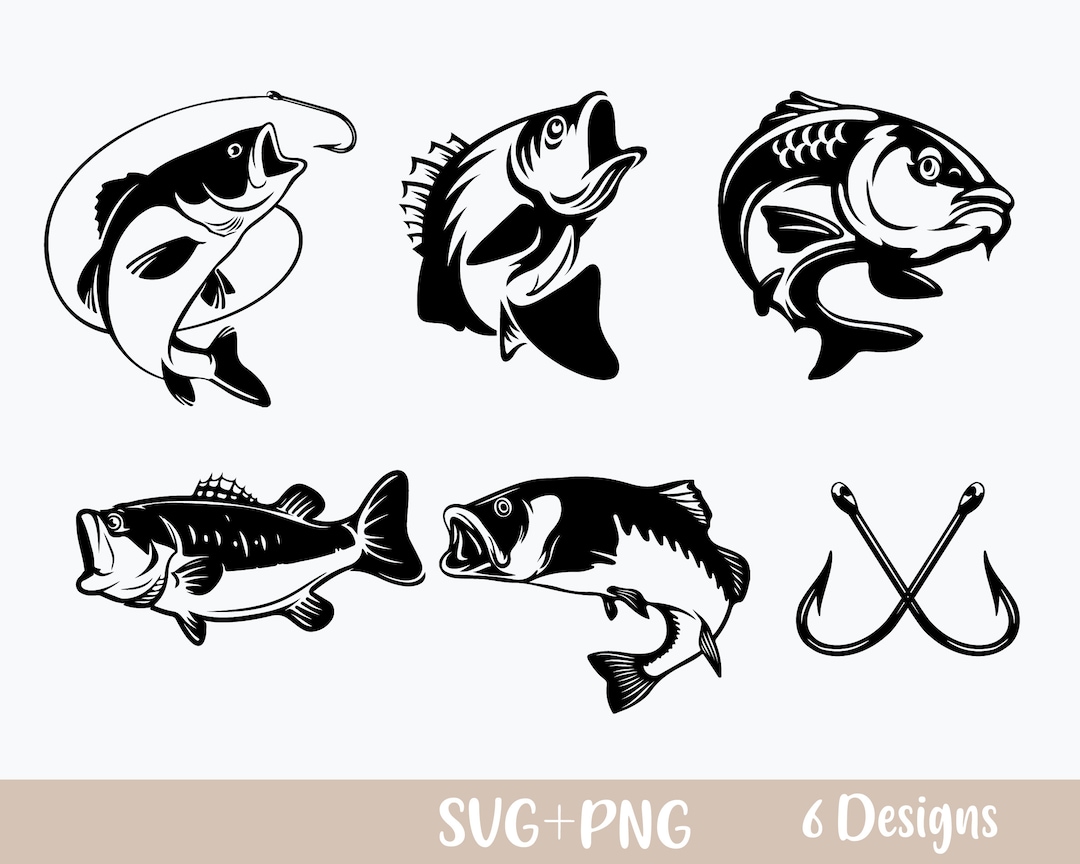 Bass Fish SVG Bundle, Fishing Design, Fishing Hook Svg, Fisherman Svg ...