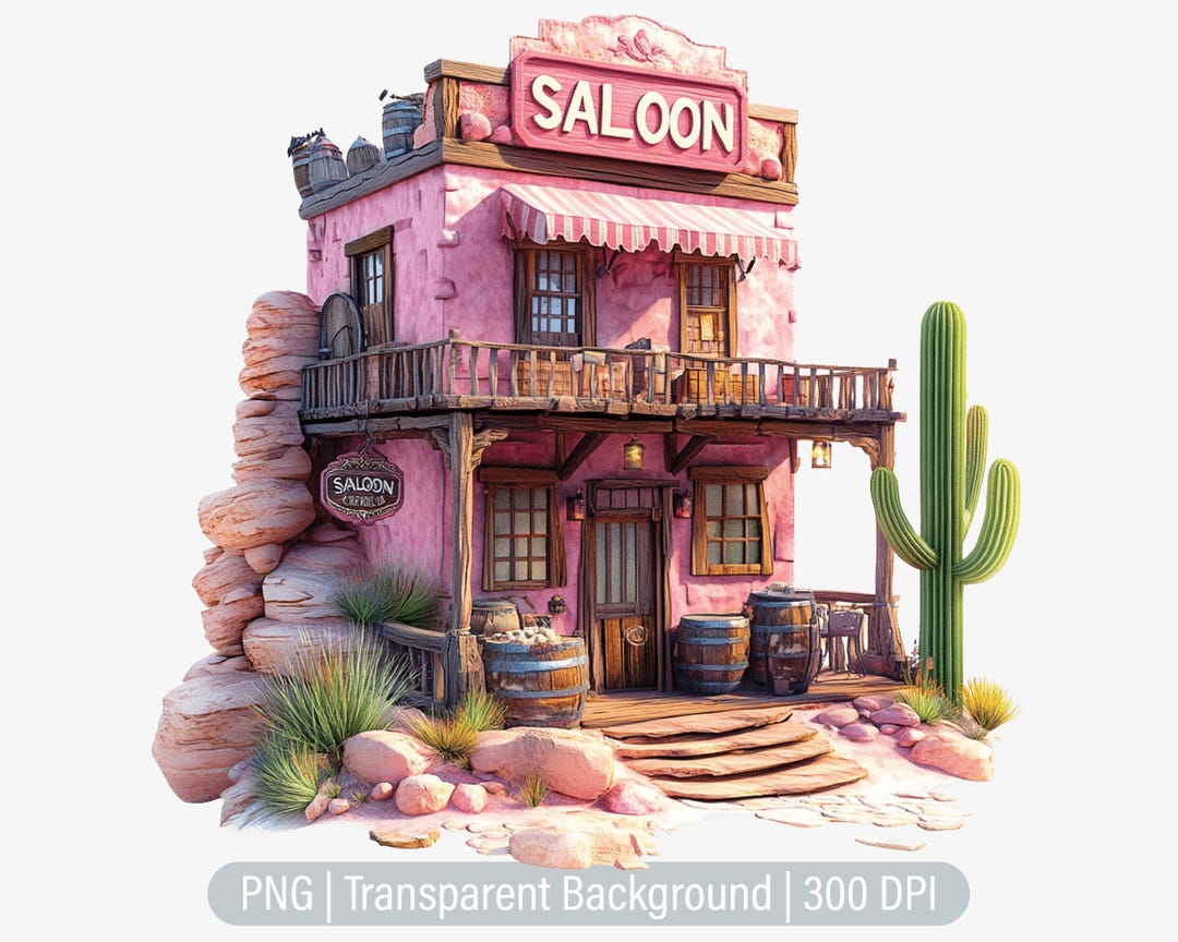Pink Western Saloon Clipart, Pink Cowgirl PNG, Wild West, Junk Journals, Scrapbooking ...
