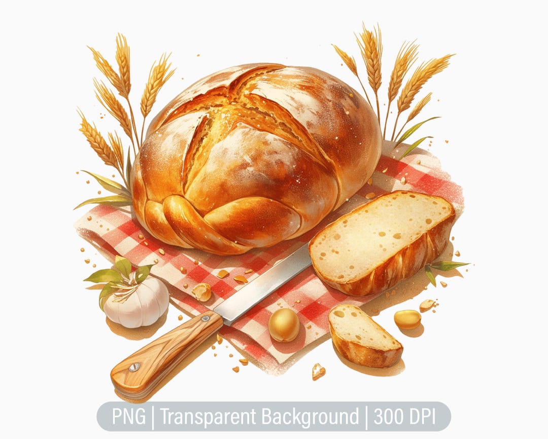 Fresh Bread Clipart, Farm Bread PNG, Baked Bread, Junk Journals ...
