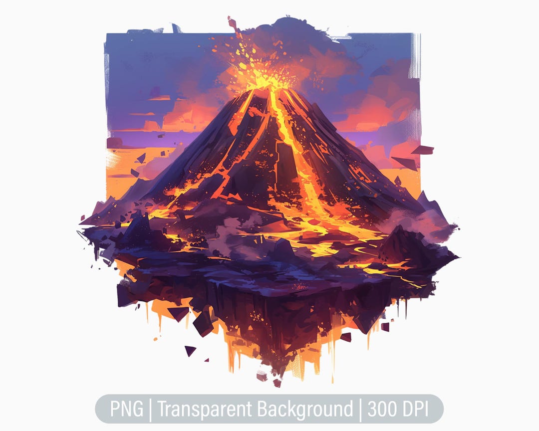 Erupting Volcano Clipart, Tropical Volcano, Lava Volcano PNG, Junk ...