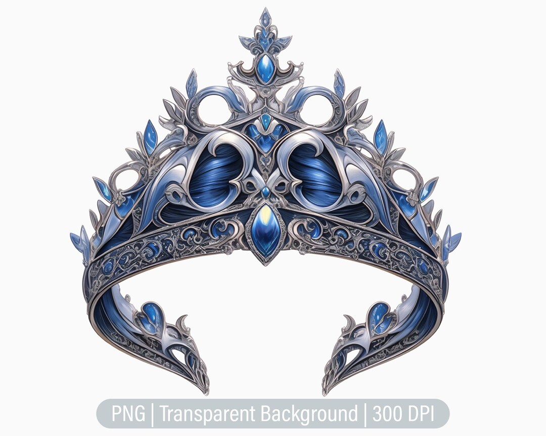 Royal Blue Crown Clipart, Princess Tiara PNG, Party, Ornate, Junk ...