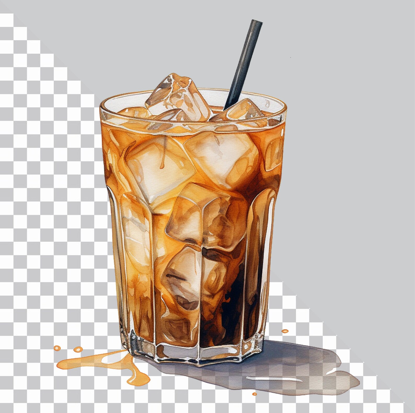 Watercolor Iced Coffee Clipart, Coffee Drinks Clipart, Coffee Beans ...