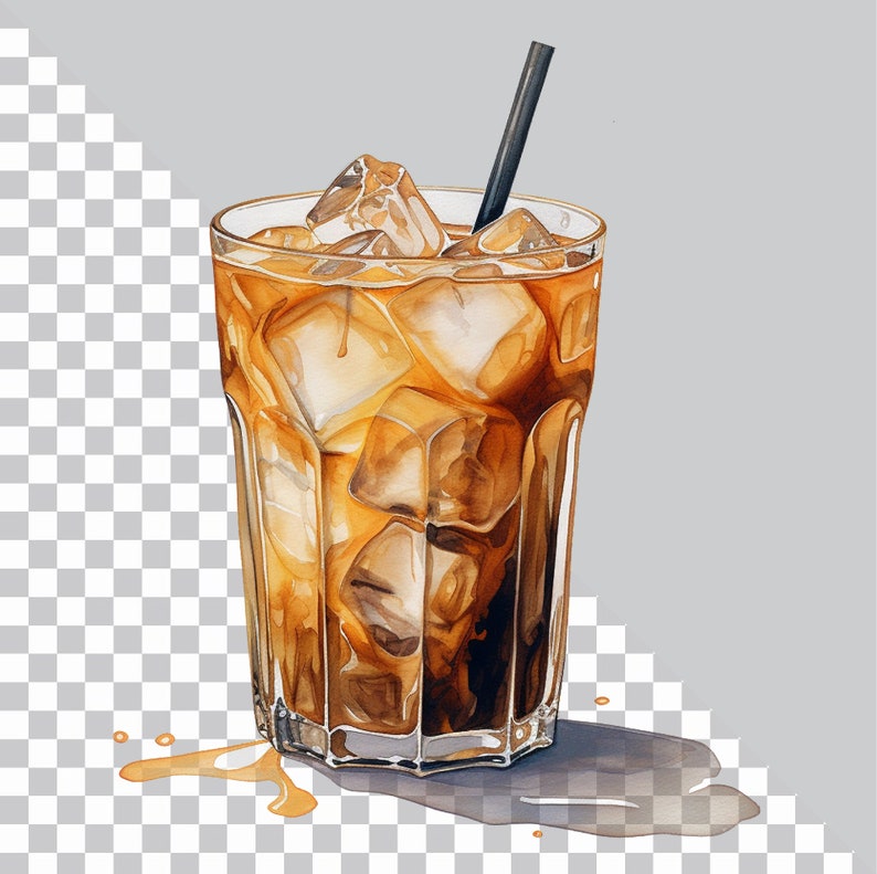 Watercolor Iced Coffee Clipart, Coffee Drinks Clipart, Coffee Beans ...