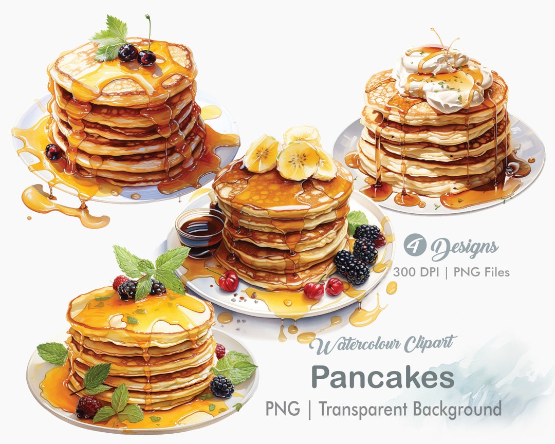 Pancakes Clipart, Breakfast Clipart, Junk Journals, Scrapbooking ...