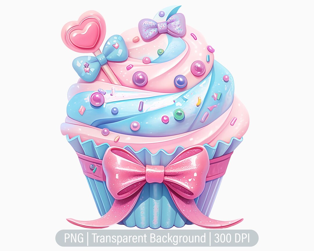 Cupcake Clipart, Blue & Pink Gender Reveal PNG, Baby Shower, Junk ...