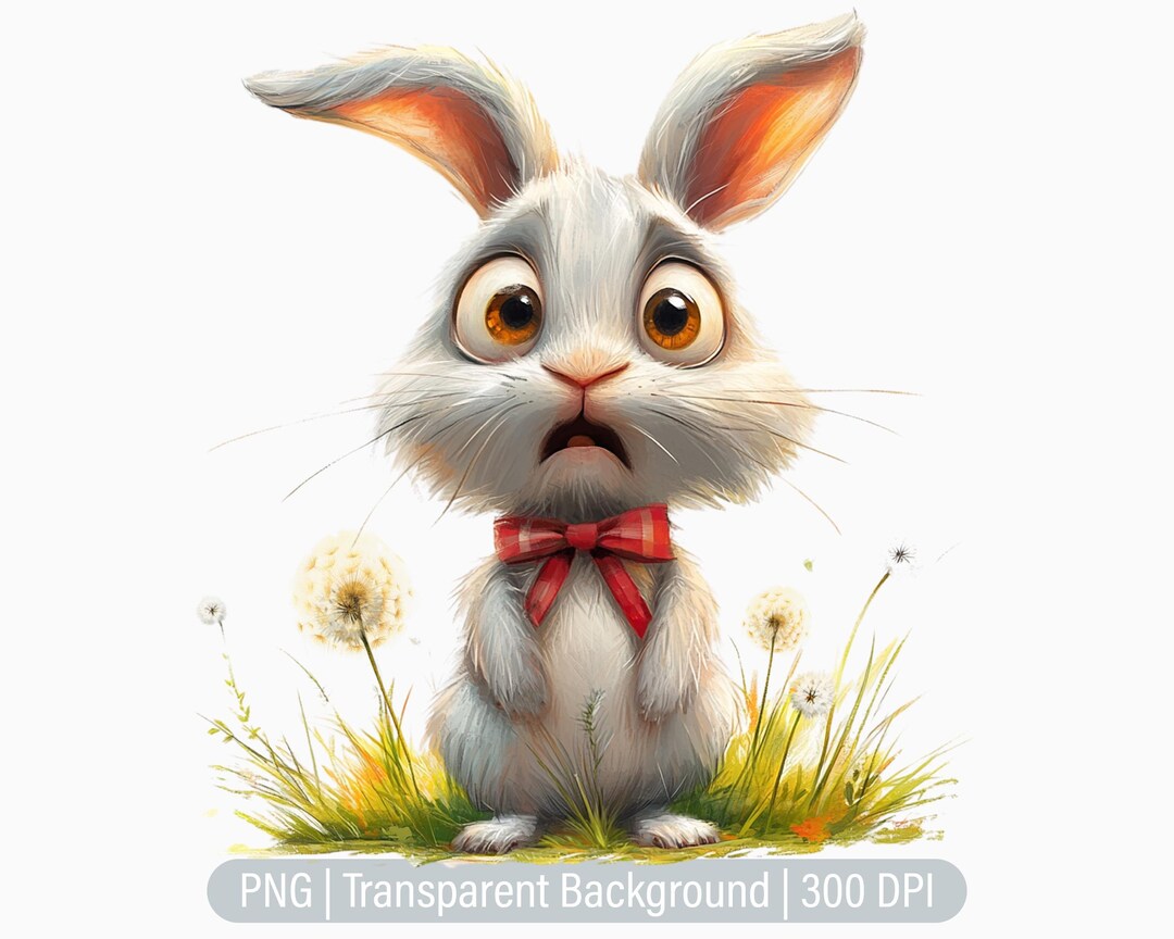 Quirky Bunny Clipart, Funny Animal PNG, Farm Animals, Rabbit, Junk ...