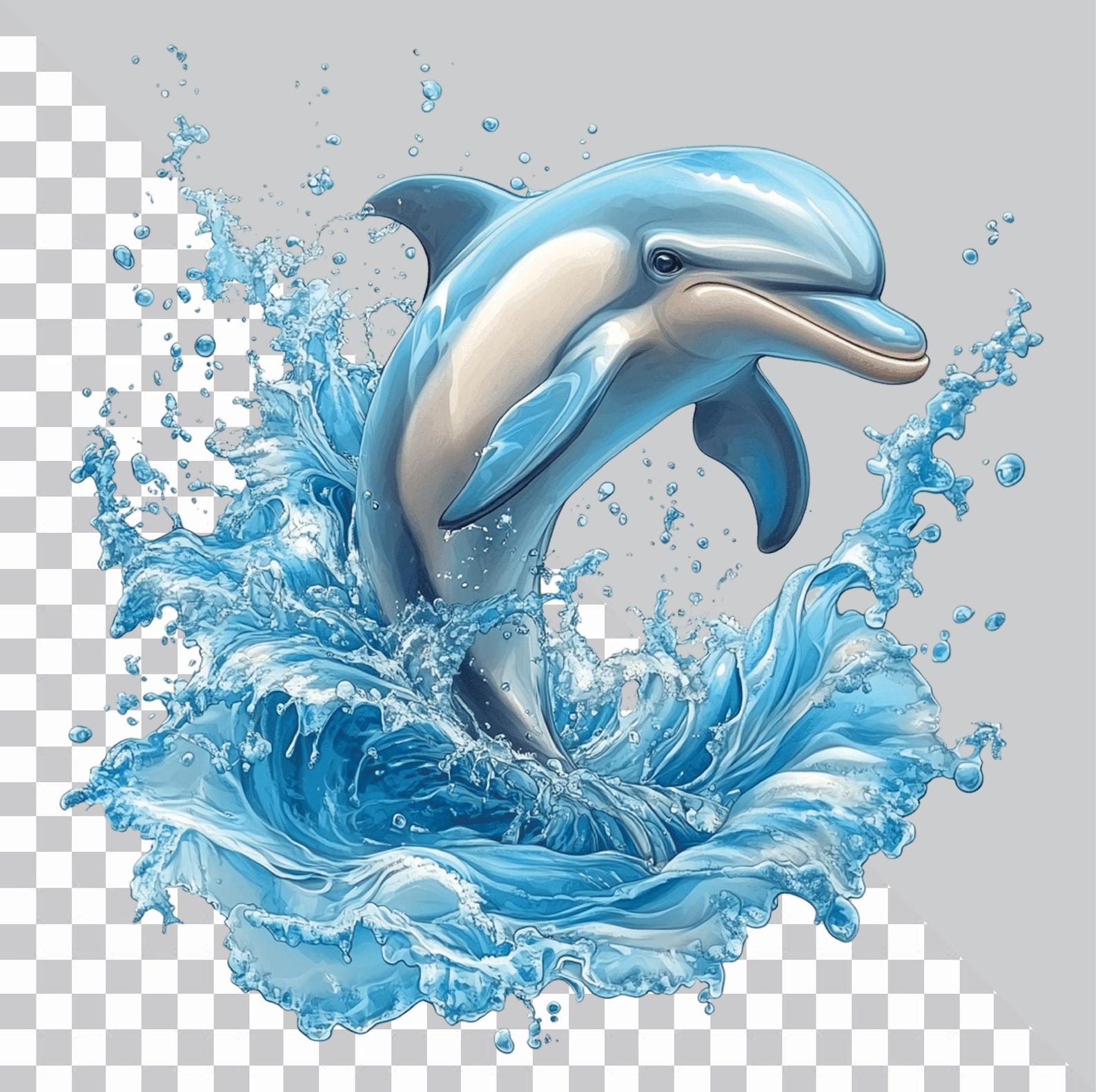 Dolphin Clipart, Cute Water Splash Dolphin PNG, Tropical Dolphin, Junk ...