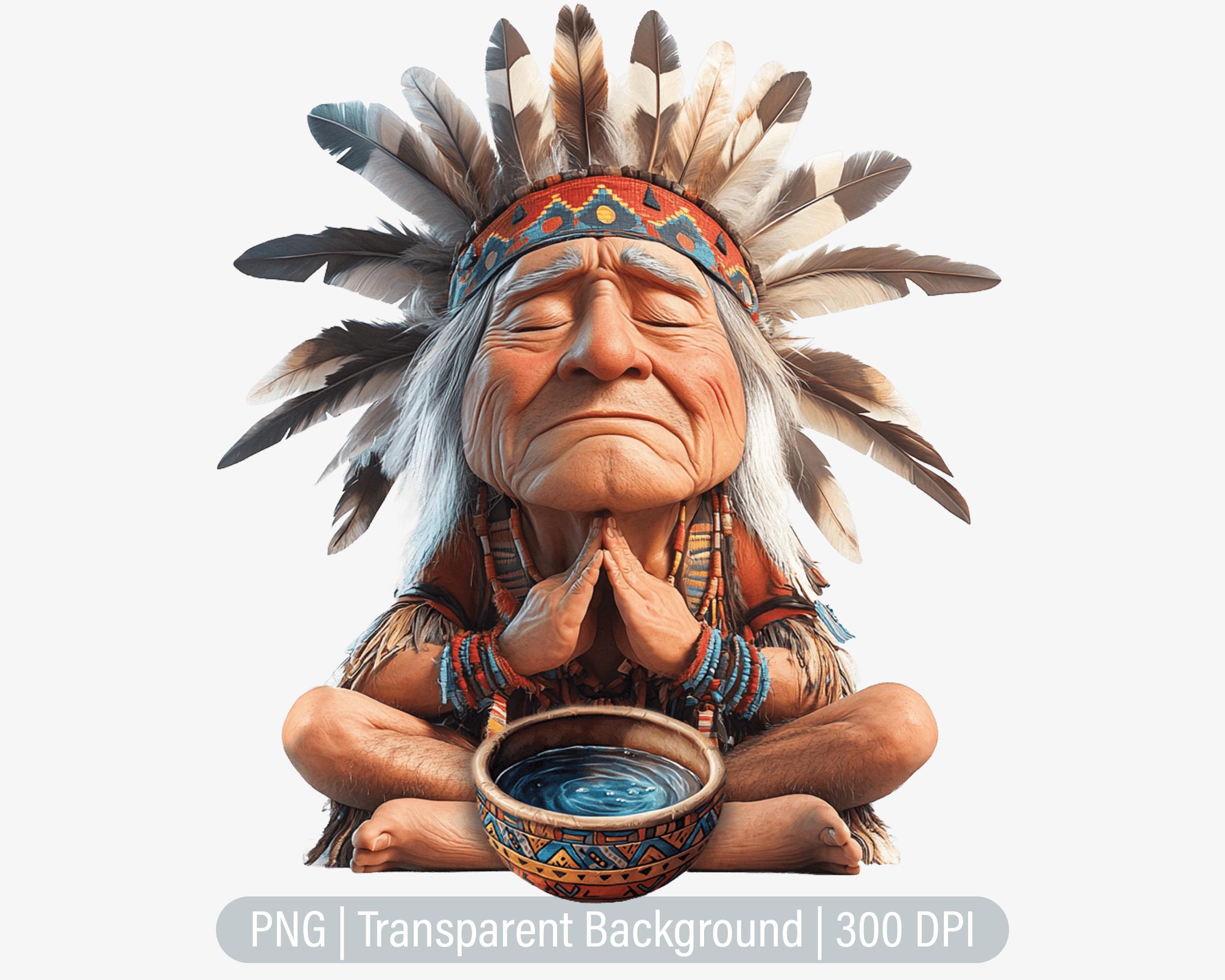 Native American Chief Clipart, Western Indian, Junk Journals ...