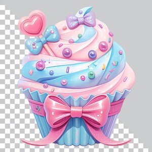 Cupcake Clipart, Blue & Pink Gender Reveal PNG, Baby Shower, Junk ...