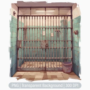 Prison Cell Clipart, Jail PNG, Prisoner, Inmate, Cage Cell Gates, Junk ...