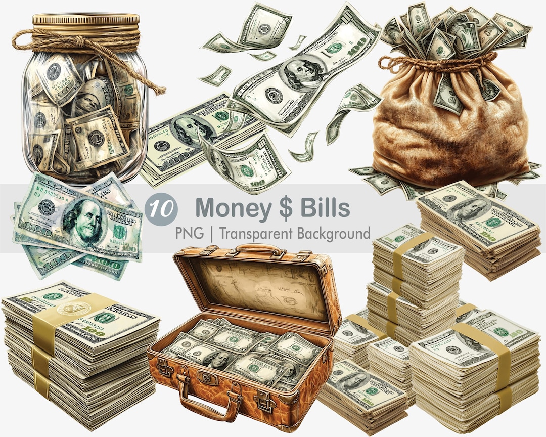 Money Dollar Bills Clipart, Money Stack Cash Png, Sack of Money Png ...