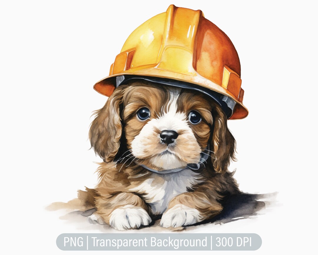 Construction Dog Clipart, Construction Helmet Png, Junk Journal ...