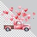 Valentine's Trucks Clipart, Valentine's Day PNG, Hearts Png, Junk ...