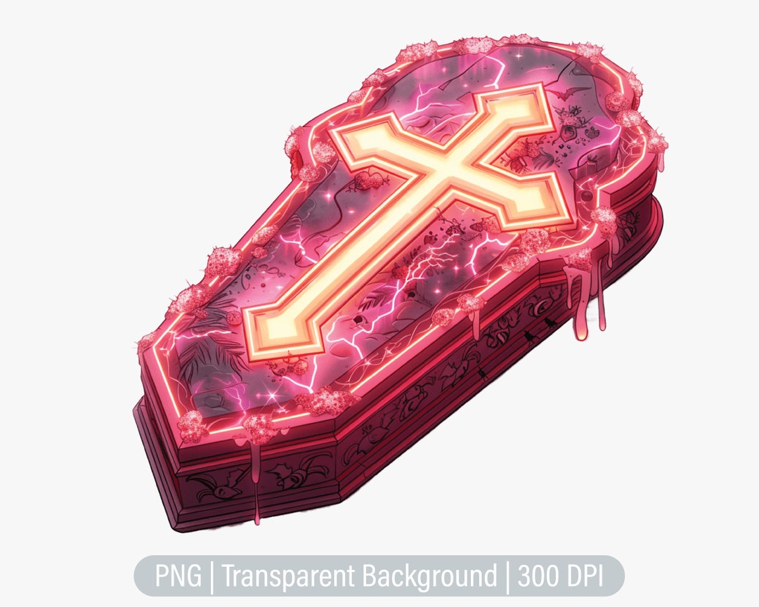 Pink Coffin Clipart, Halloween PNG, Gothic Casket, Junk Journals ...