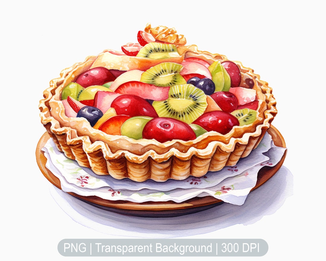 Watercolor Fruit Pie Clipart, Pie Png, Fruit Pie Illustration ...