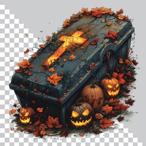 Halloween Coffin Clipart, Halloween PNG, Casket, Junk Journals ...