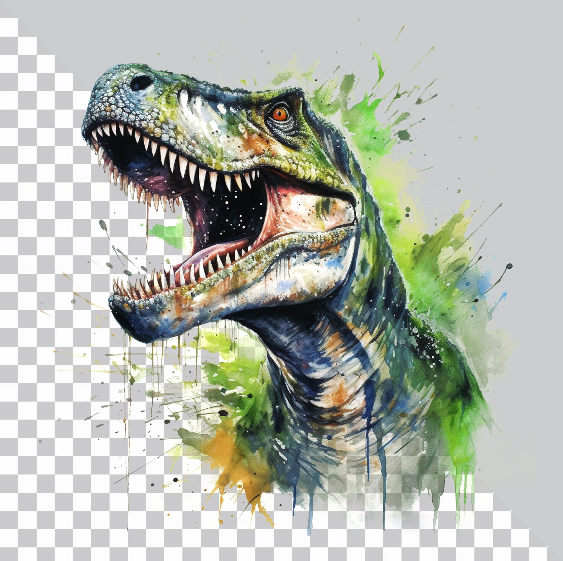 Watercolor Dinosaur, T-rex, Jungle Dinosaur Clipart, Baby Dinosaur ...