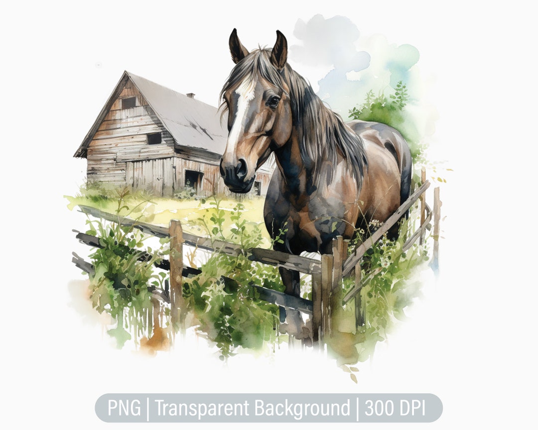 Farm Horse Clipart, Horse Clipart, Horse, Western Horse, Junk Journals ...