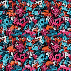 Graffiti Wall Digital Paper, Graffiti Pattern, Graffiti Wall ...