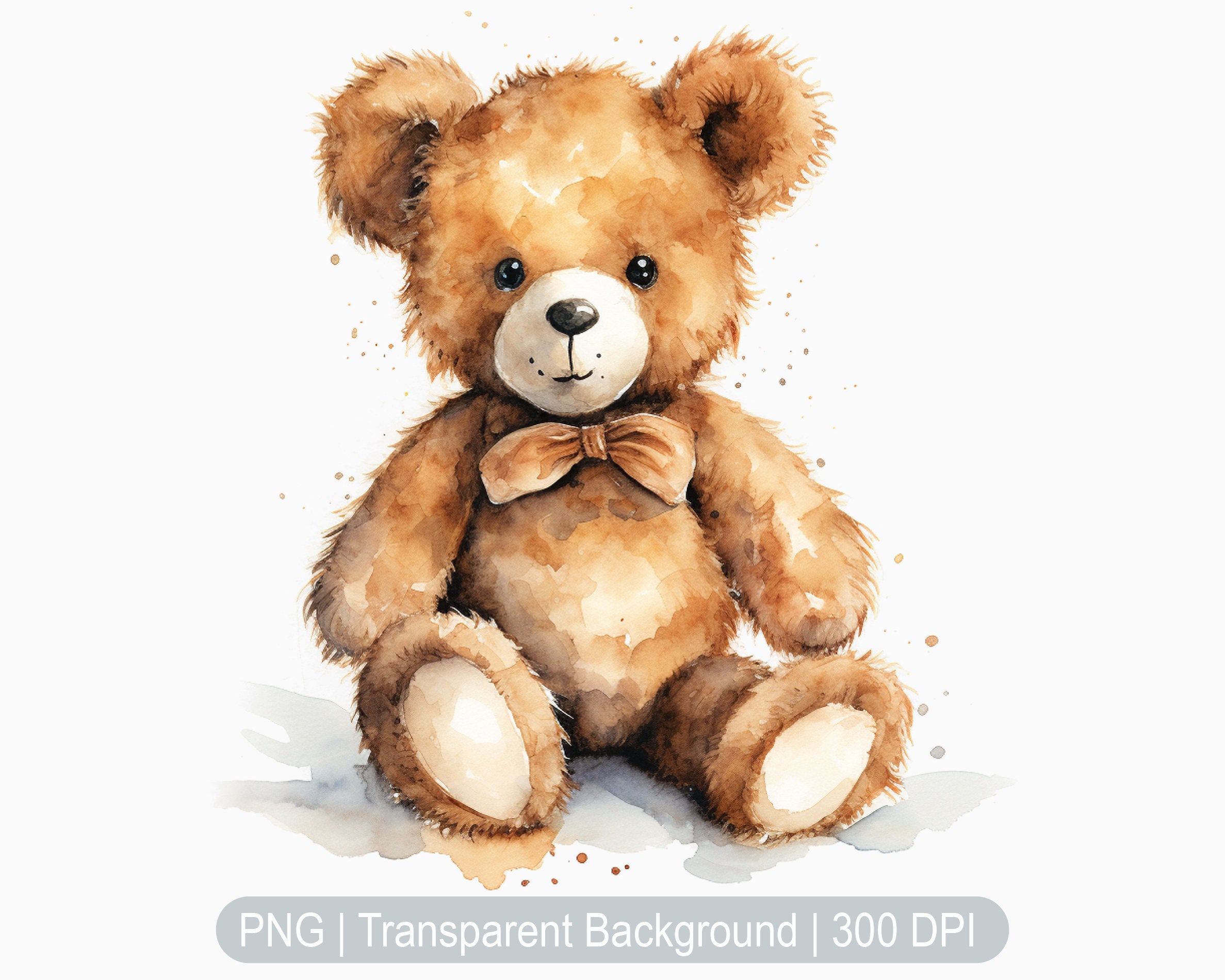 Teddy Bear Clipart, Watercolor Cute Teddy Bear, Baby Decor, Nursery ...