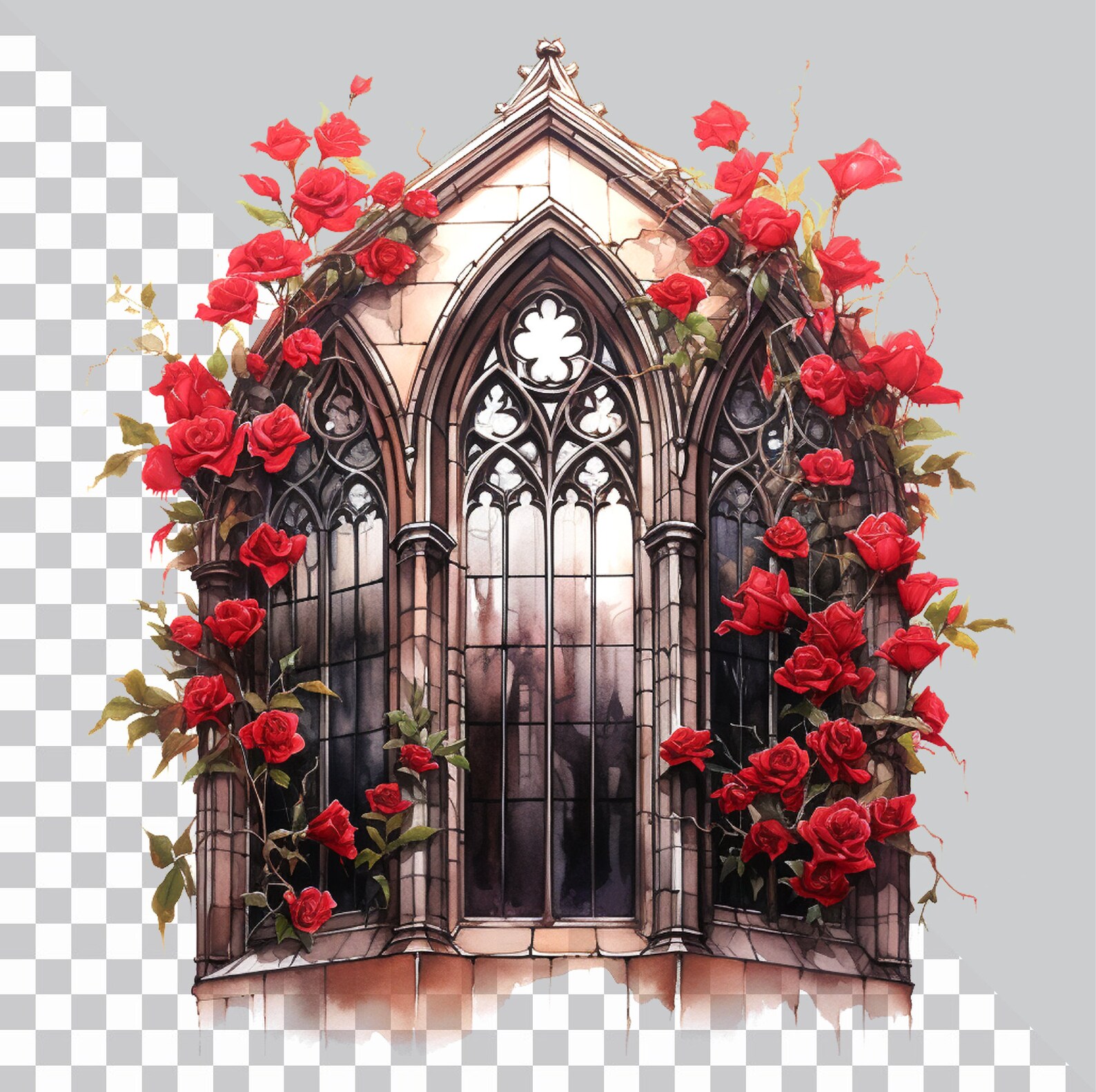 Gothic Window Clipart, Church Clipart, Dark Fantasy Clipart, Printable ...