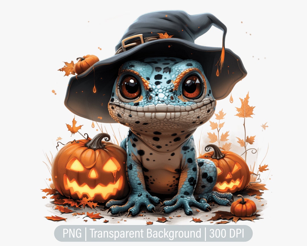 Halloween Lizard Clipart, Halloween PNG, Cute Witch Lizard, Junk ...