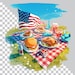 4th of July Picnic Clipart, USA Flag, Picnic Lunch, Patriotic, Junk ...