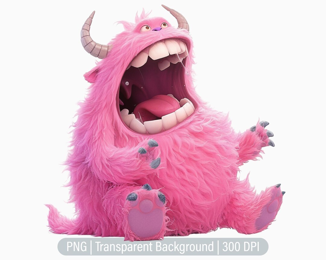 Screaming Pink Monster Clipart, Mythical Creature PNG, Cute Alien, Junk ...
