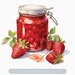 Watercolor Strawberry Jam Clipart Png, Strawberry Clipart, Jam Jar ...