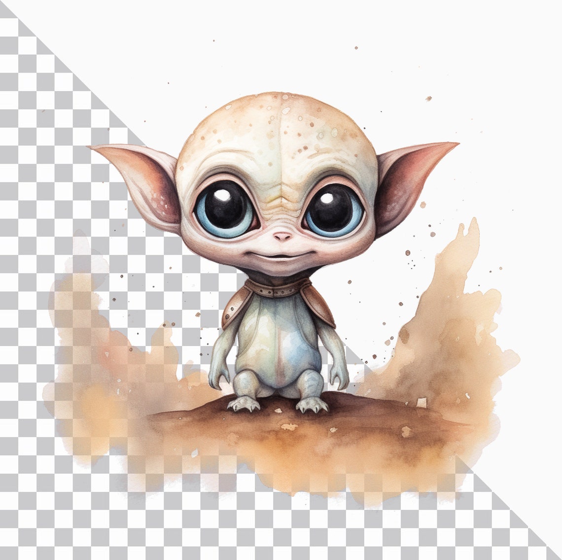 Baby Alien Clipart, Alien Png, Cute Alien Clipart, Watercolour Alien ...