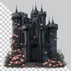 Gothic Princess Clipart, Black & Pink Princess PNG, Castle, Princess ...