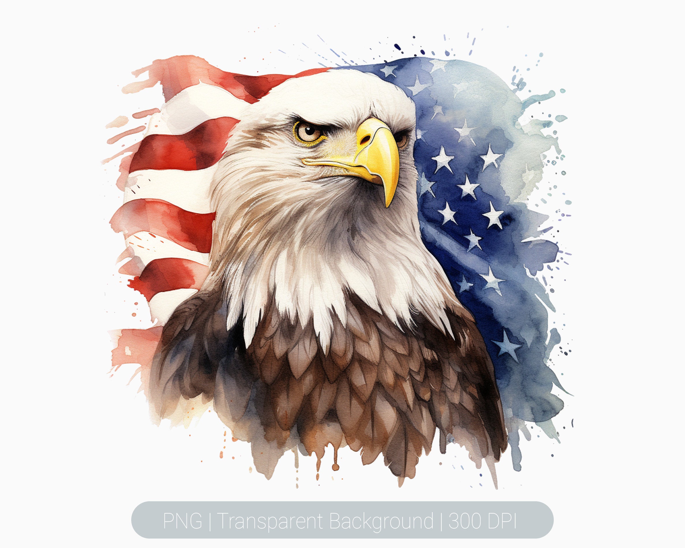 American Eagle Clipart, Eagle Flag Clipart, Patriotic USA Eagle Flag ...